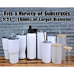 PixiDoodle Silicone Bottoms for Tumblers with Care Instructions, Protective Anti-Slip Rubber Bottom with Adhesive for Wine Tumblers, Skinny Straight Tumblers, and Mason Jars (Black, 60 Pack)