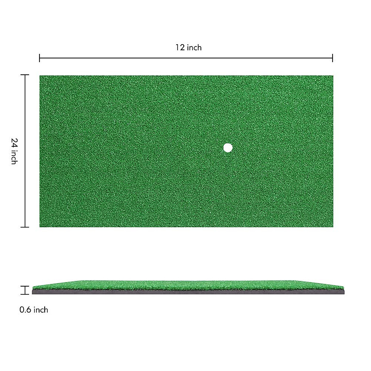 TRUEDAYS Golf Mat - Artificial Turf Golf Mat with Non-Slip Foam - 12“ x 24“ Golf Hitting Mat for Indoor and Outdoor Practice (Includes Rubber Tee Holder and Tees)