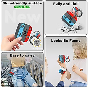 Gkv Case for Airpods 2/1 for Airpod Cover Fashion Design Unique 3D Cool Cartoon Funny Fun Kawaii Cute Character Designer Air Pods 2nd/1st Silicone Shell Cases for Girls Teen Boys Kids Men