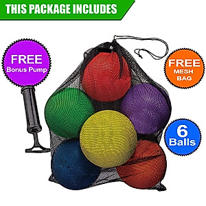 ToysOpoly Playground Balls 8.5 Inch, Kickball Dodgeball for Kids and Adults - Bouncing Dodge Ball, Handball, Square Game for Outdoor & Indoor + Free Pump & Mesh Bag
