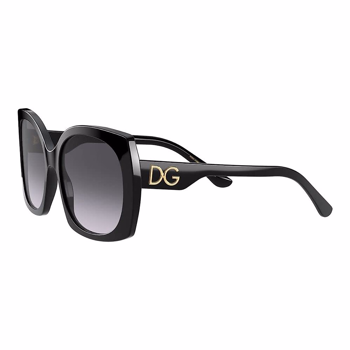 Dolce & Gabbana Women's Round Fashion Sunglasses, Black/Light Grey Gradient Black, One Size