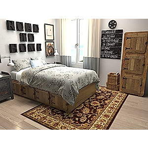 Unique Loom Voyage Collection Traditional Oriental Classic Intricate Design Area Rug, 5' 3" x 8' Rectangle, Brown/Cream