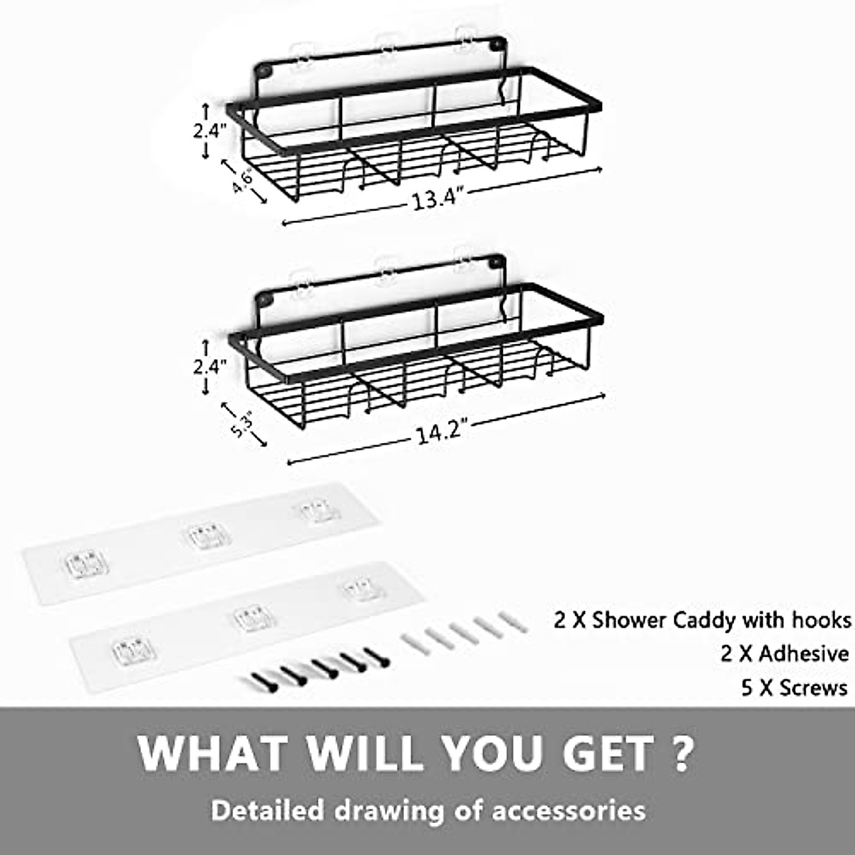 YAWSOUP Shower Caddy Shelf 4 Pack+ 2 Pack