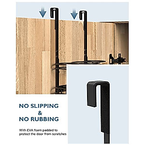 Hair Tool Organizer, ULG Hair Dryer Holder Over Cabinet or Wall Mount, Bathroom Organizer Under Sink with 5 Adjustable Heights and 3 Compartments for Hair Dryer, Curling Wand, Hair Straightener(Black)