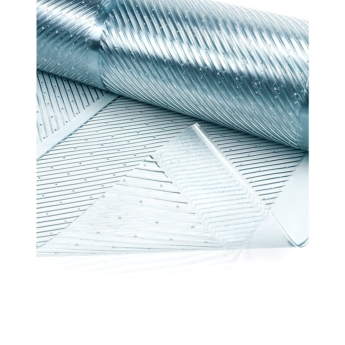 QWORK Floor Protector for Deep Pile Carpet, 36" x 25' Heavy-Duty Plastic Carpet Protector, Runner Guard Protector, No-Slip, Waterproof, Clear, for Home Office Hallway Runner