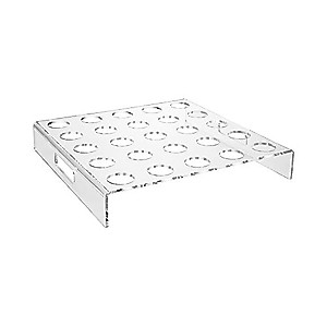Clear Tek Clear Acrylic Appetizer Cups Serving Tray - 25 slots - 11 3/4" x 11 3/4" x 2" - 1 count box - Restaurantware