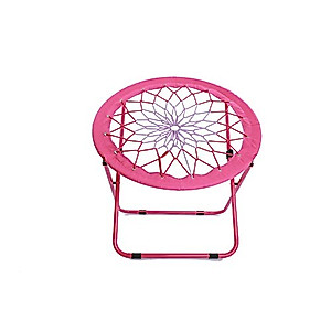 Camp Field Camping and Room Bungee Folding Dish Chair for Room Garden and Outdoor (Pink)