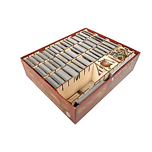 The Broken Token Game Organizer Compatible with Red Dragon Inn: The Character Trove - Wooden Game Organizing Box with Multiple Trays, Dividers and Rows
