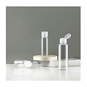 0.5oz Mini Clear Plastic Empty Bottle with Flip Cap Small Travel Bottles Storage Containers Jars for Cosmetic Sample Lotion Shower Gel Emulsion Toiletries - BPA-free - Set of 24