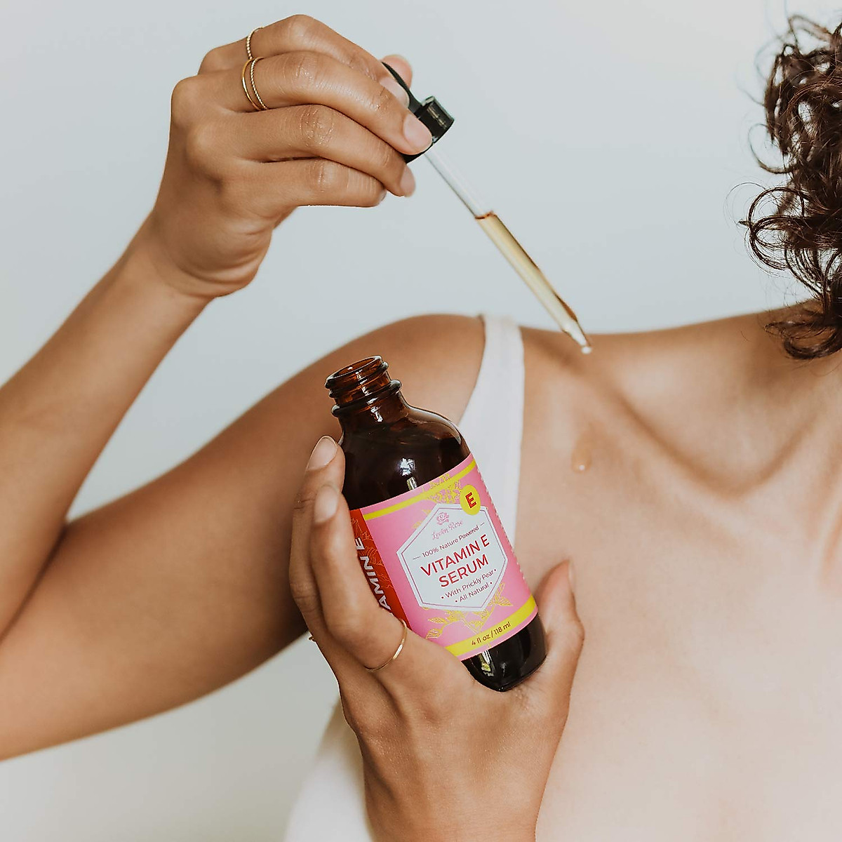 Leven Rose Vitamin E Oil Serum 100% Pure Organic All Natural Face, Dry Skin & Body Moisturizer Treatment, Hair & Nail Growth Oil, Pure Makeup Remover, Acne Cleansing Oil Large 4 oz