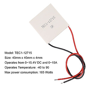 UMLIFE 6pcs TEC1-12715 12V 15A 40MMX40MM Heatsink Thermoelectric Cooler Cooling Peltier Plate Module