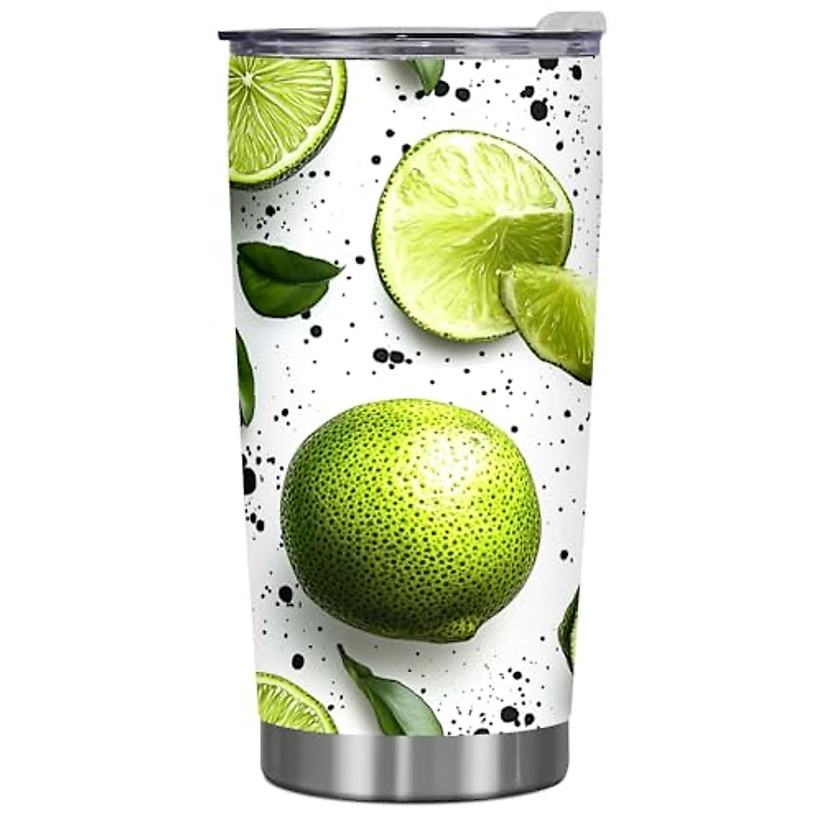 QWEUIOP 20oz Insulated Travel Coffee Mug Tropical Citrus Stainless Steel Tumbler with Lid Double Wall Vacuum Coffee Cup For Hot and Cold Drinks14325