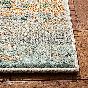 SAFAVIEH Madison Collection Accent Rug - 2'2" x 4', Beige & Navy, Modern Abstract Design, Non-Shedding & Easy Care, Ideal for High Traffic Areas in Entryway, Living Room, Bedroom (MAD454A)