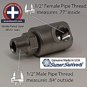 Genuine Super Swivel ½ inch MXF Heavy Duty Hose Reel Swivel. Replacement Swivel for Home and Industrial Steel Hose Reel 9SS8MP50XFP50-Ni-AL #5124