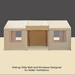 Gardesol Carport, 10’ x 20’ Heavy Duty Carport with Roll-up Sidewall and Ventilated Windows, Portable Outdoor Garage for Car, Truck, SUV, Boat, Car Canopy with All-Season Tarp, Gray