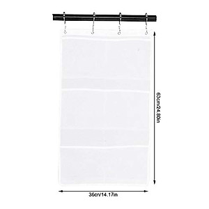 Yosooo 6 Pockets Mesh Shower Organiser Bathroom Over The Door Hanging Mesh Pockets Storage Bag Holder Hanging Caddy with Hooks Quick Dry Bathroom Storage Basket