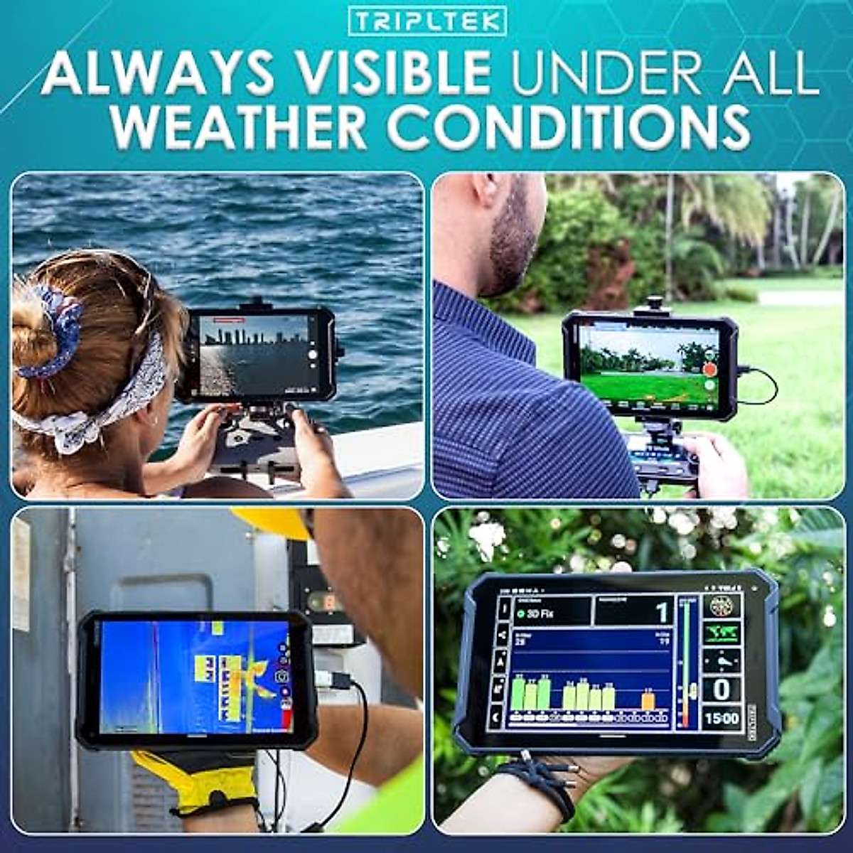 TRIPLTEK 8" PRO (4G LTE, 256GB) Ultra Bright 1200 nits, 8GB RAM, Android 10, Long Battery Life 12200mAh, Rugged Military Construction, Waterproof IP68, Brightest Tablet/Phone on The Market