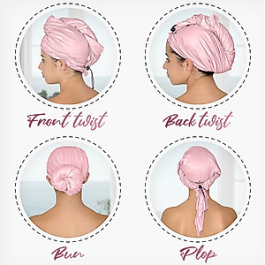 Microfiber Hair Towel Wrap for Women - Gift and Travel - Smooth like Silk - Curly, Wavy, Straight Hair Girls - Plopping Essential - Anti-Frizz, Fast Drying, Works Better than a Cotton T-Shirt
