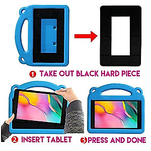 FIREVASE Tablet Case for Samsung Galaxy Tab A 8.0 Inch,2019 SM-T290/T295, EVA Protective Case Shock Absorption Convertible Built-in Handle Lightweight Child Protective Case with Shoulder Strap (Blue)