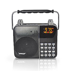 Pyle Portable Lightweight Headset Microphone Voice Amplifier, FM Radio with Digital LCD Display, Ideal for Teachers, Presentations, Karaoke, Tour Guides, USB/SD Card Slot. (PWMA63)