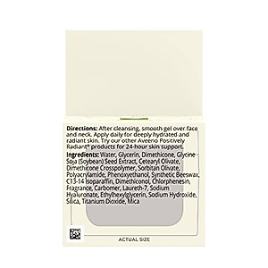 Aveeno Positively Radiant Daily Gel Facial Moisturizer with Hyaluronic Acid & Tone-Correcting Soy, Hydrating & Brightening Gel Face Cream Evens Skin Tone & Texture, Hypoallergenic, 1.7 oz