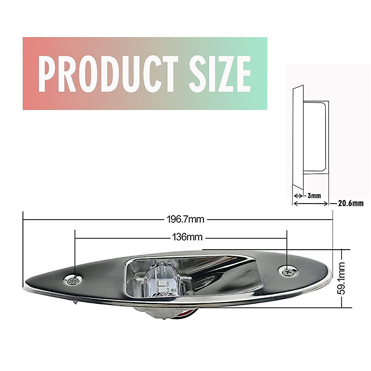 jamgoer Boat Navigation Lights 1 Pair Bow Light Waterproof Led 12V Stainless Marine Signal Sidelight for Pontoon Skiff Yacht (Red & Green)