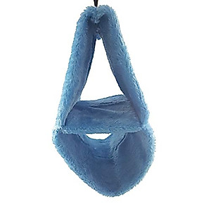 Wontee Bird Parrot Plush Hammock Dual Layer Nest Shed Bird Snuggle Cave Happy Hut for Parrot Macaw Budgies Eclectus Parakeet Cockatiels Cockatoo Lovebird (S, Blue)