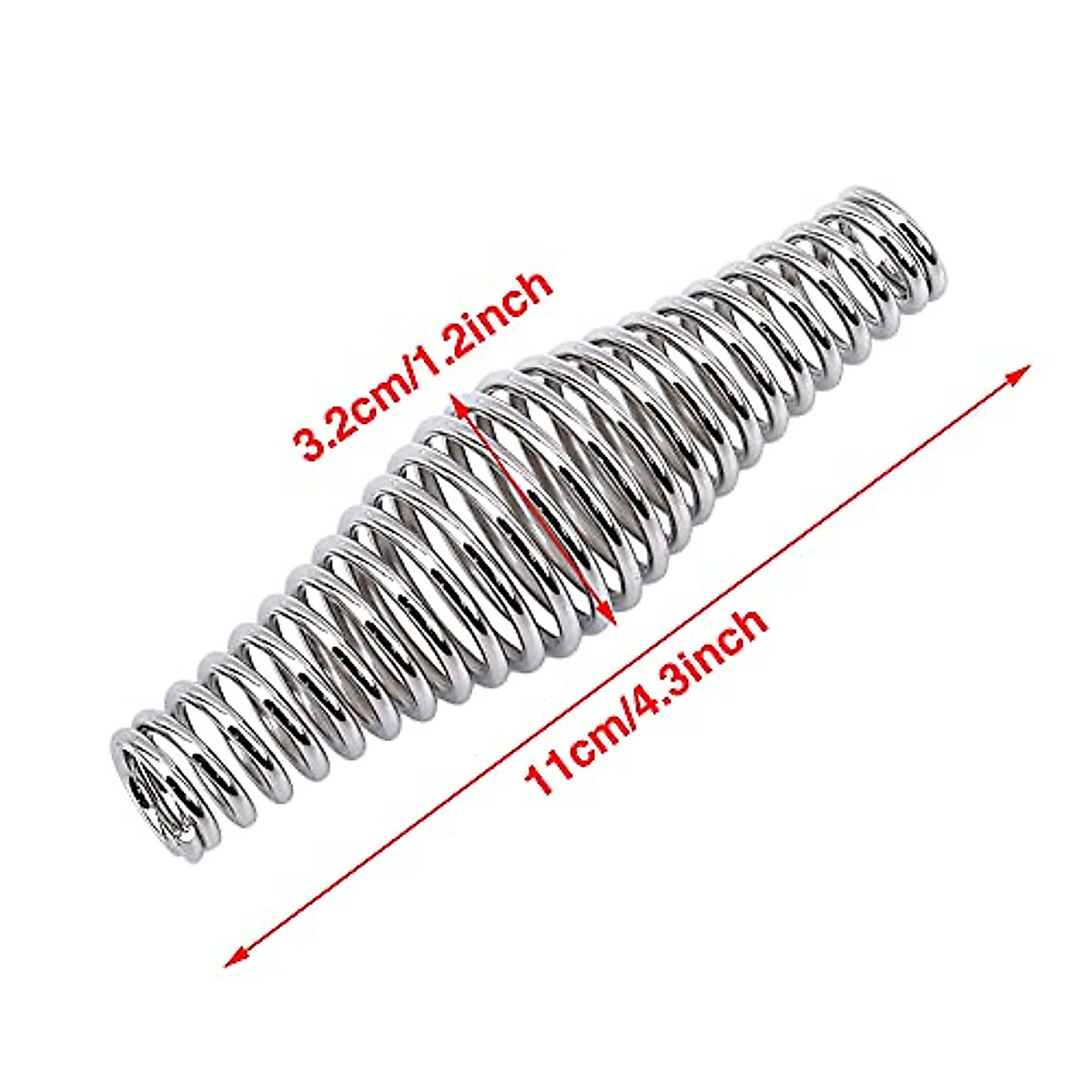 SYCOOVEN 4pcs BBQ Heavy Duty Cool Touch Stove Spring Handle Grip, Stainless Steel Grill Smoker Pits and Wood Stove Firebox Door Handle(Silver)