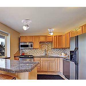 CLOUDY BAY LED Flush Mount Ceiling Spot Light,CRI90+ 8W 600lm 3000K Warm White Dimmable,Adjustable Tilt Angle Ceiling Light Fixture,White Finish