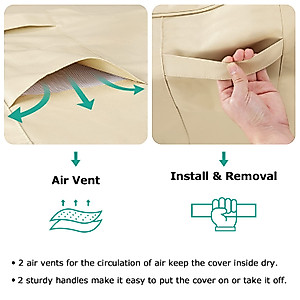 SunPatio Outdoor Furniture Cover Waterproof, Patio Furniture Covers for Round Table Chairs Set, UV Resistant Anti-Fading Cover Outdoor Table Cover, Beige and Olive, 94 inch Diameter