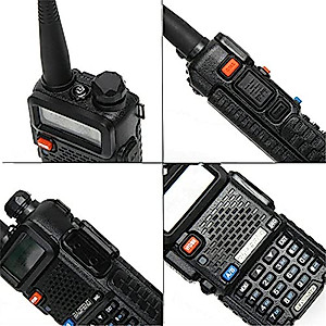 2 Pack Baofeng UV-5R Two Way Radio Ham Radio Handheld Rechargeable Long Range Portable Baofeng Walkie Talkie with 2 Pack 771 Antenna (Black)