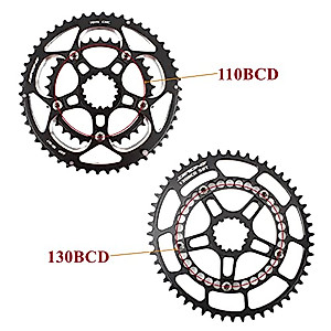 EVOSID 110BCD Conversion Claw 104BCD 5 Claws GXP Crank Turn 130BCD for MTB Road Bike Direct Mount Crank to 110/130BCD 5 Bolt Chainrings (Full Silver-130BCD with 5 Bolt)
