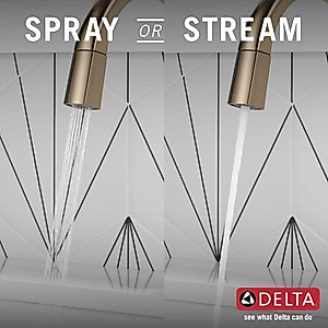 Delta Faucet Monrovia Gold Kitchen Faucet Touch, Touch Kitchen Faucets with Pull Down Sprayer, Kitchen Sink Faucet, Delta Touch2O Technology, Lumicoat Champagne Bronze 9191T-CZ-PR-DST