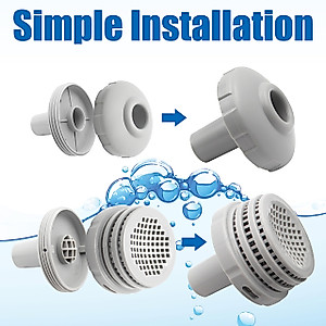 TIROAR 25022E Swimming Pool Water Jet Connector Kits with Outlet Strainer Grid,Inlet Nozzle and Hole Plug with 1.25 Inch Fittings