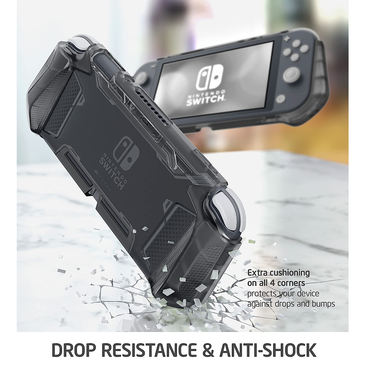 Mumba Grip Case for Nintendo Switch Lite, [Blade Series] TPU Protective Portable Cover Accessories Compatible with Switch Lite Console 2019 Release (FrostBlack)