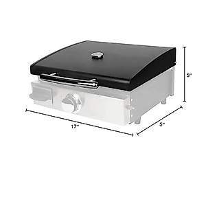 5010 Griddle Lid with Temperature Gauge & Griddle Carry Bag for Blackstone 17 inch Tabletop Griddle Front Grease Cup, 5010 Hard Cover Hood Hinged Lid for 17" Blackstone 1650 Portable Grill