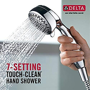 Delta Faucet 7-Spray Touch-Clean Hand Held Shower Head with Hose, Chrome 75700