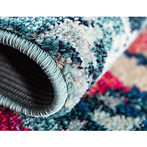 SAFAVIEH Jardin Collection Colorful, Vibrant, Abstract, Modern Area Rug, 5 x 8 ft, Blue/Pink