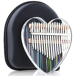 Kalimba Thumb Piano 17 Keys, Clear Finger Piano Kalimba with Tune Hammer and Study Instruction for Gift Kids Adult Beginners Professional