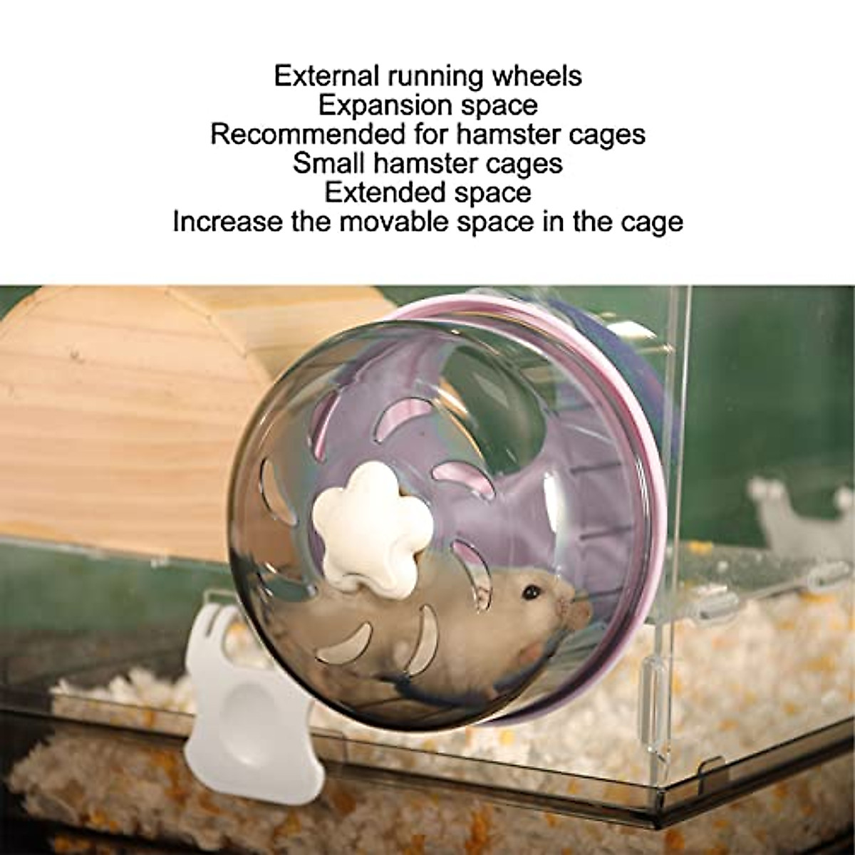 Hamster Wheels, Detachable Dustproof Silent Hamster Exercise Wheel Back Knob Design for Dwarf Hamsters