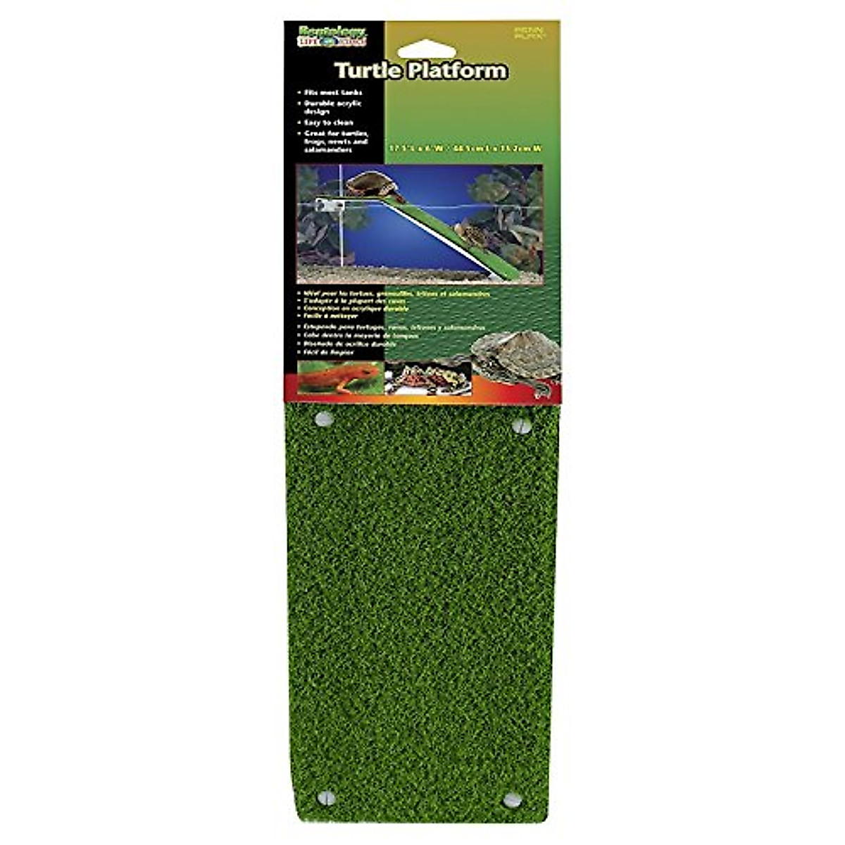 PENN-PLAX Reptology Turtle Basking Platform Ramp – Also Great for Frogs, Newts, Salamanders, and Axolotls – 17.5” x 6”