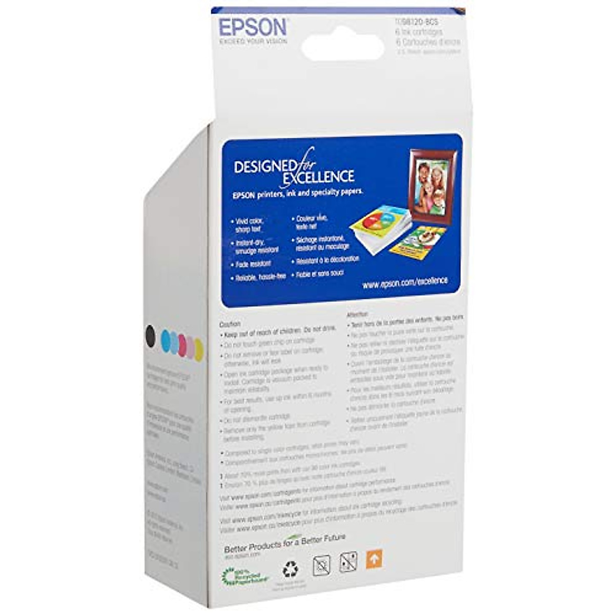 Epson 98 Black & Color C/M/Y/LC/LM - -Ink -Cartridges, T098120-BCS, High Yield, Combo 6/Pack