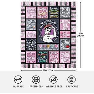 Teacher Gifts Blankets - Teacher Gifts for Women - Teacher Appreciation Gifts - Best Teacher Gift from Student - Teacher birthday Retirement gifts - Teachers Day Back to School Blanket 60"X 50"
