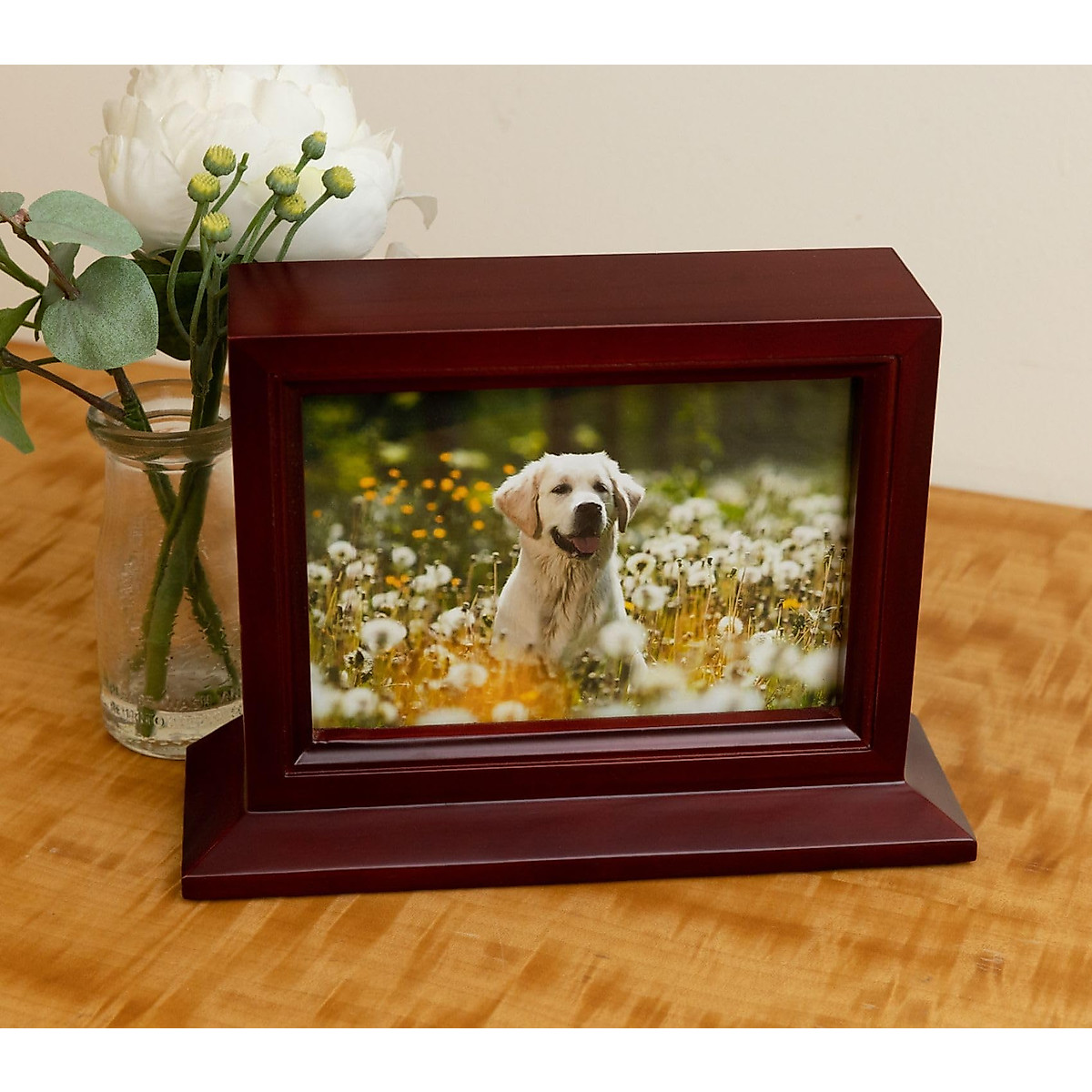 Deering Moments Photo Frame Wood Pet Urn for Ashes, Picture Frame Urn for Pets, Holds up to 50lb Pre Cremation Weight