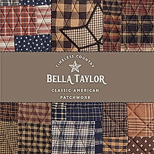 Bella Taylor | Stride Quilted Tote Bag for Women | Shoulder Handbag With 10 Pockets | Cotton Country Patchwork | Rory