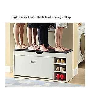 LYNGBY Shoe Storage Shoe Cabinet at The Door of The Home can sit on The Shoe Rack Stool Anti Large Capacity Shoebox Tipping Console Cabinet Shoe Rack (Color : White, Size : B)