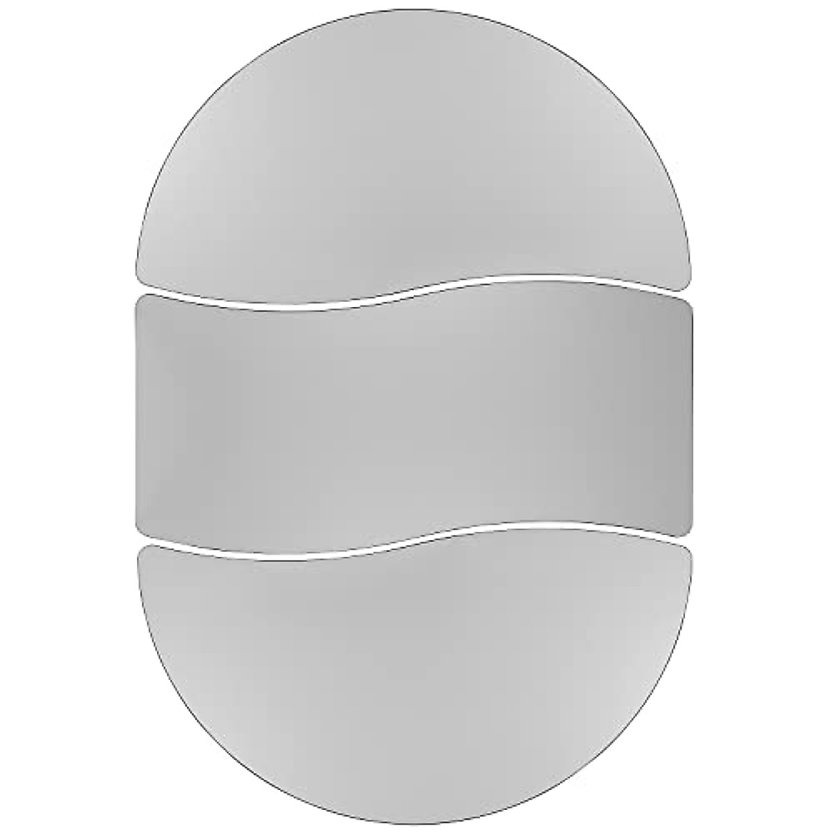 Flash Furniture 3 Piece 86" Oval Wave Collaborative Grey Thermal Laminate Activity Table Set - Height Adjustable Short Legs