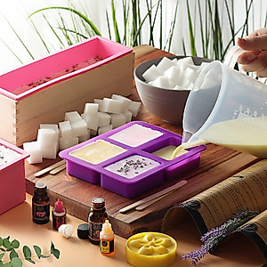 CraftZee Large Soap Making Kit - DIY Kits for Adults and Kids Supplies Includes Soap Base, Soap Cutter Box, Silicone Loaf Molds, Fragrances, Rose Petals & More Melt and Pour Soap Kit
