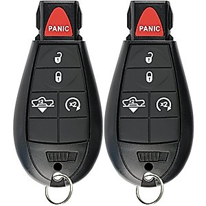 KeylessOption Keyless Entry Remote Car Key Fob Alarm for Ram 1500 2500 3500 Air Suspension, GQ4-53T (Pack of 2)