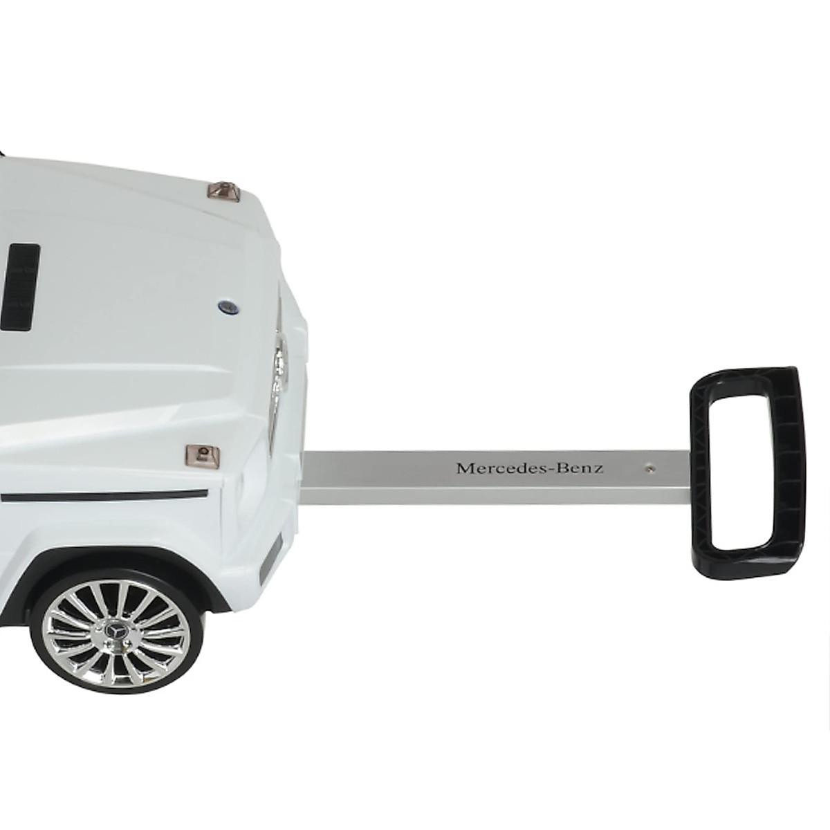 Best Ride On Cars Mercedes G-Class Suitcase Ride On Push Car, Carry-On Luggage for Travel, Realistic Car Look, Inbuilt Storage Space, Compact Size, for Kids Aged 2-6 Years, Large, White